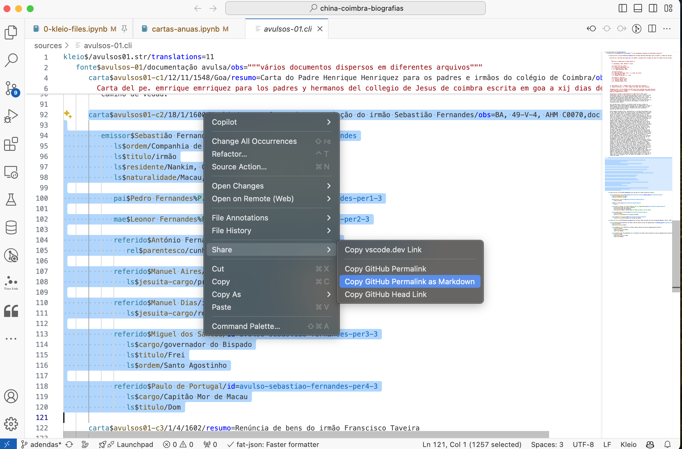 Linking to a source fragment - Timelink Documentation